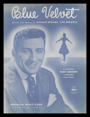 BLUE VELVET Bernie Wayne/Lee Morriss 1951 TONY BENNETT Vintage Sheet ...