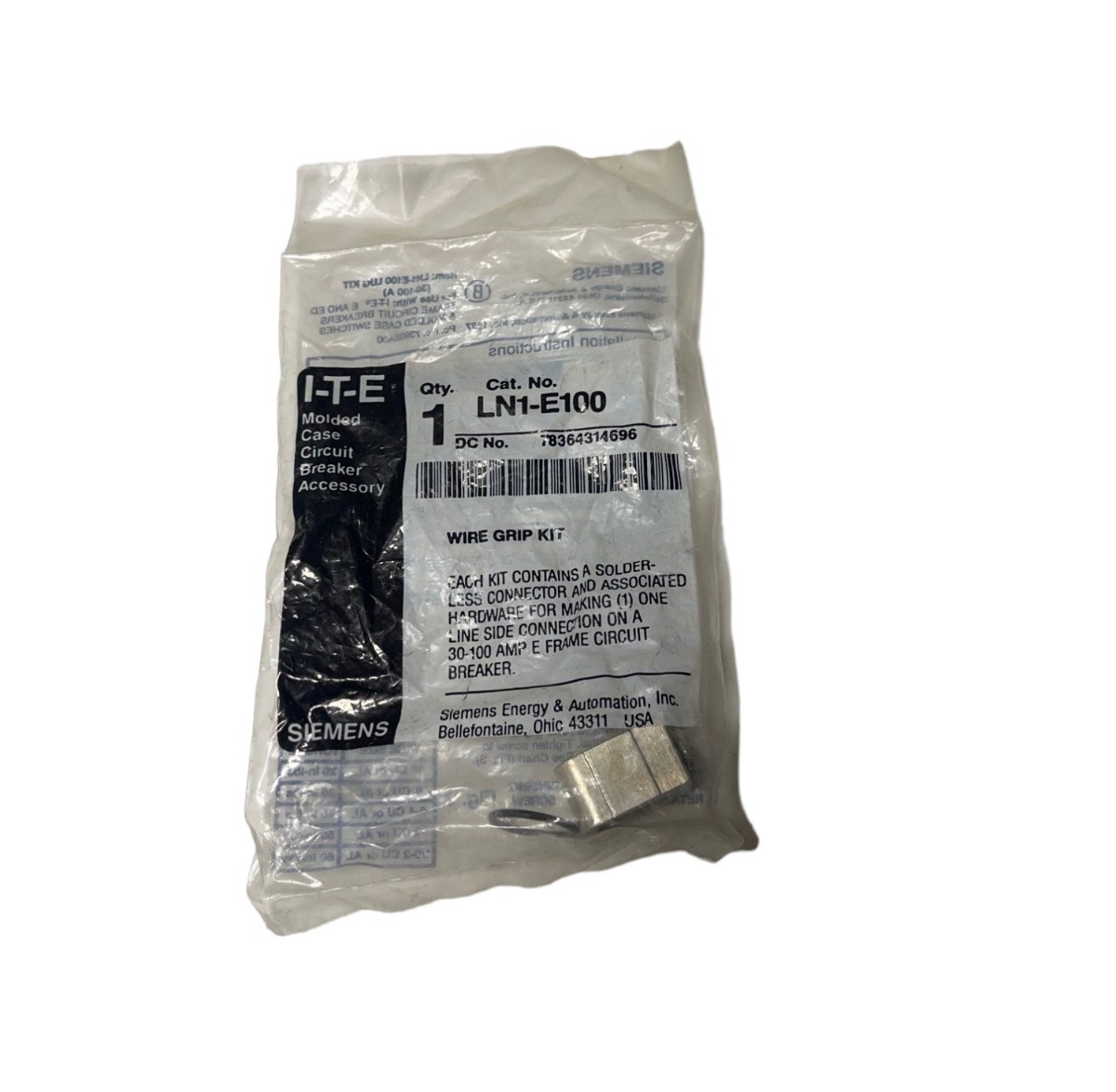 ITE Siemens Ln1-e100 Circuit Breaker Wire Lug Kit in Bag for sale ...