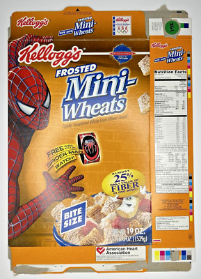 2005 Empty Frosted Mini-Wheats Spider-Man 2 19OZ Cereal Box SKU U200 ...