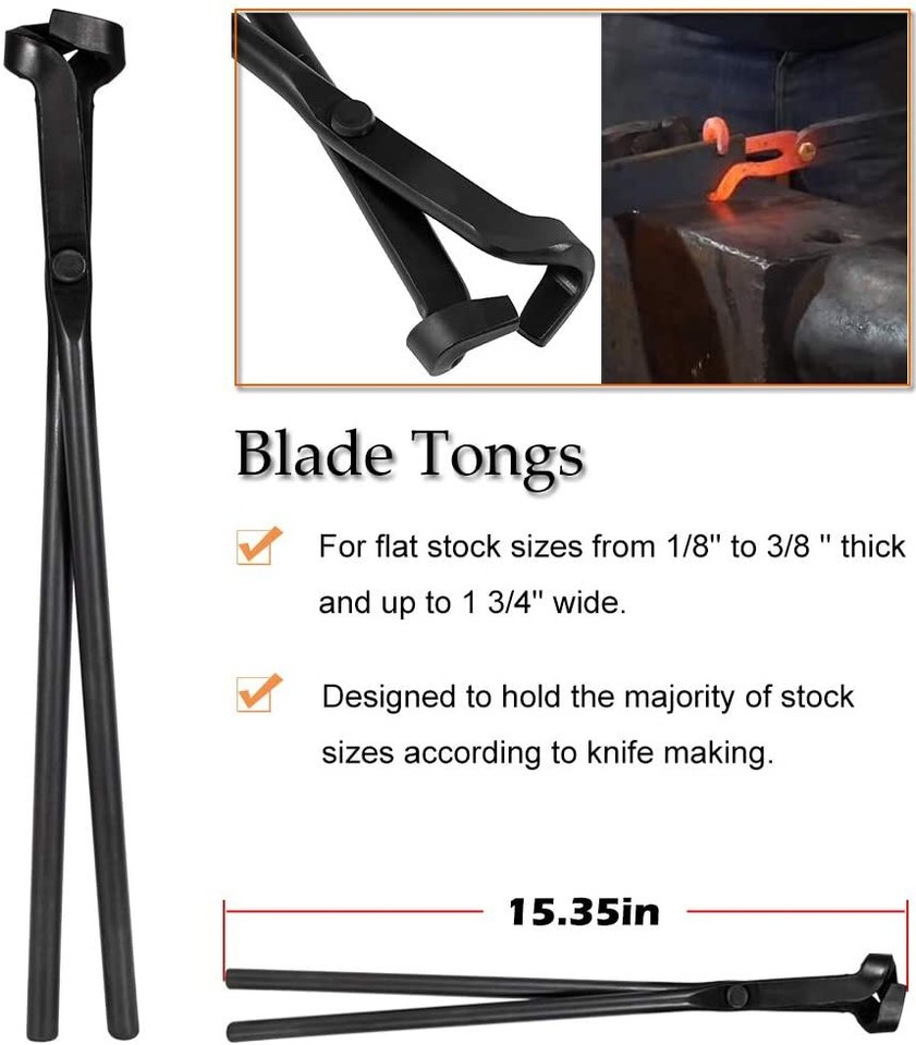 Blacksmith Tongs Tools Set Flat Tongs & Square Jaw Tongs, Bolt Tongs ...