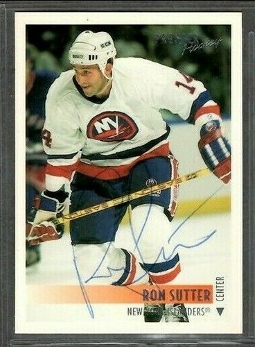 1994-95 Premier New York Islanders Hockey Card #428 Ron Sutter Signed ...