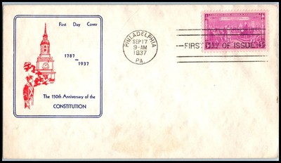 1937 U. S. Constitution 150 years Sc 798-37 FDC 1st Fidelity Stamp Co ...