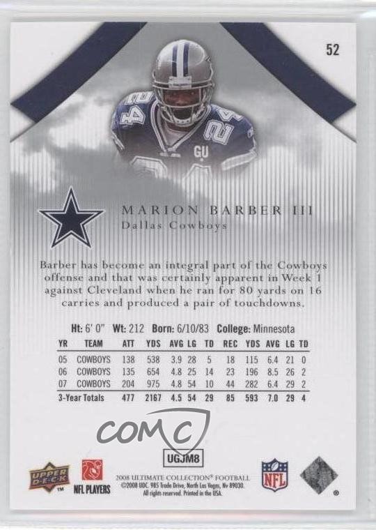 2008 Ultimate Collection /275 Marion Barber III #52 | eBay UK