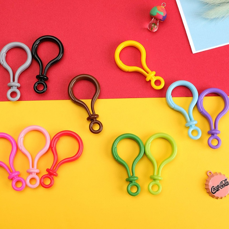 100 PCS Claw Hooks Hanging Keychain Craft Keyrings Clip DIY Accessories ...