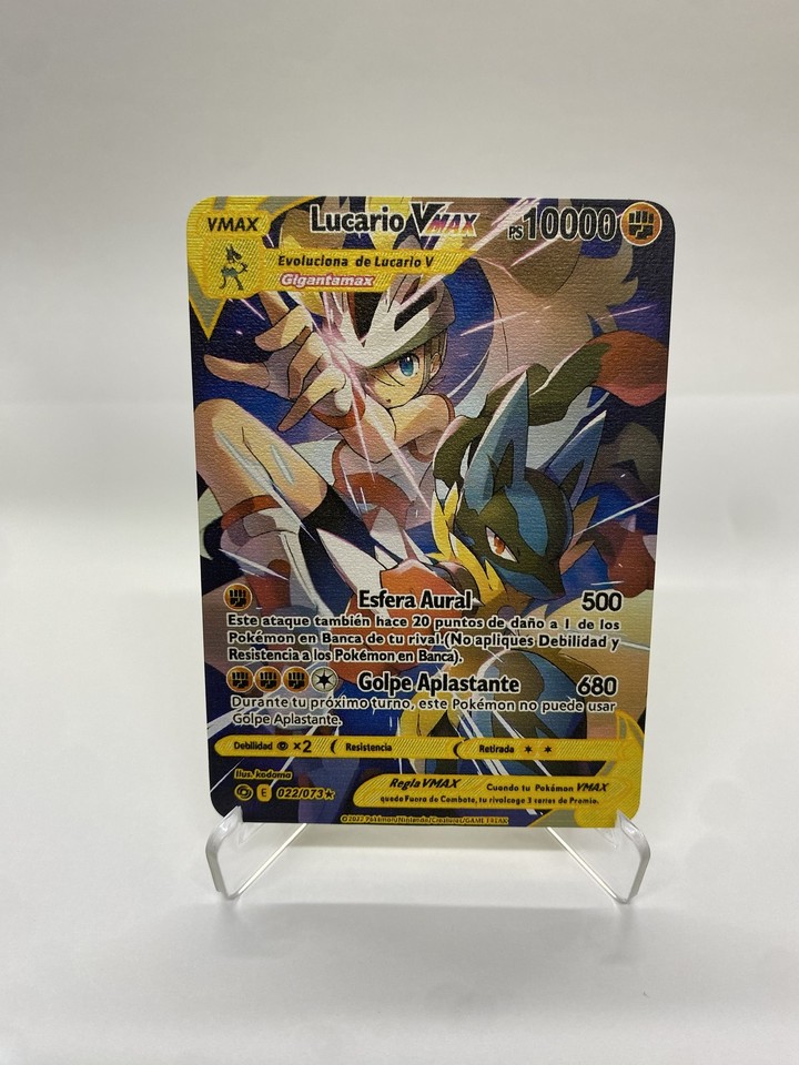 Lucario Vmax Gold Metal Pokémon Card-Collectible Gift Display！Christmas ...