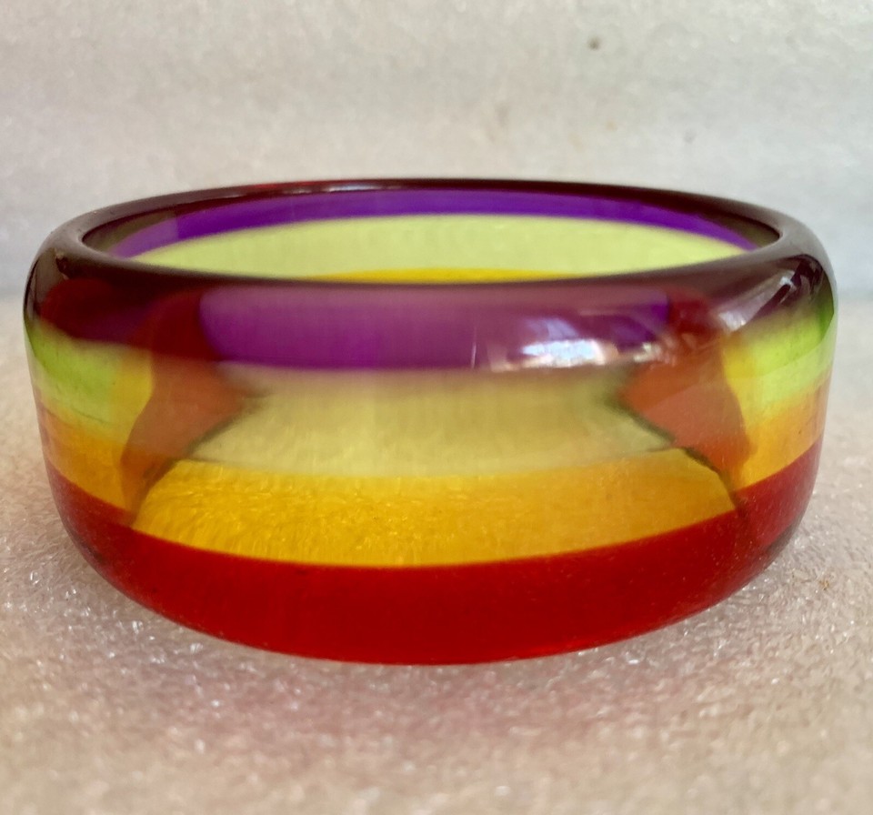 Vintage Lucite Bangle Bracelet Milti-color Bright And Sassy | eBay