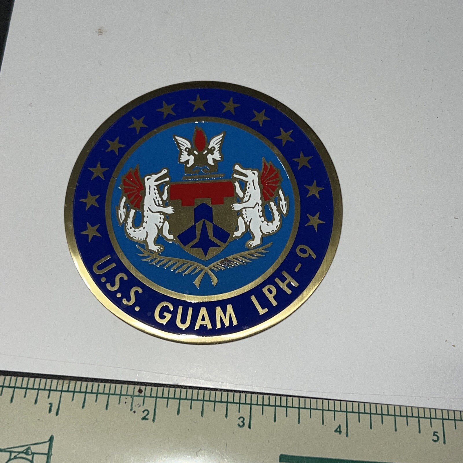 Vintage License Plate Medallion US Navy USS Guam LPH-9 | eBay