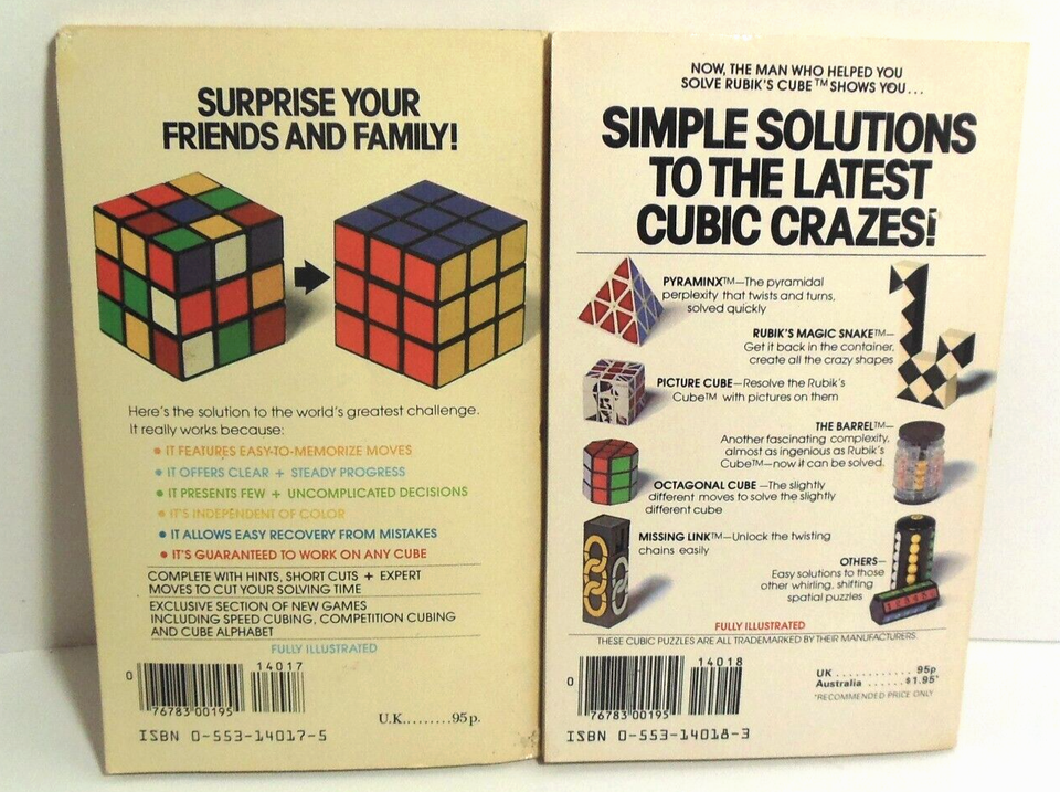 LOT The Simple Solution to Rubik's Cube AND Cubic Puzzles James Nourse ...