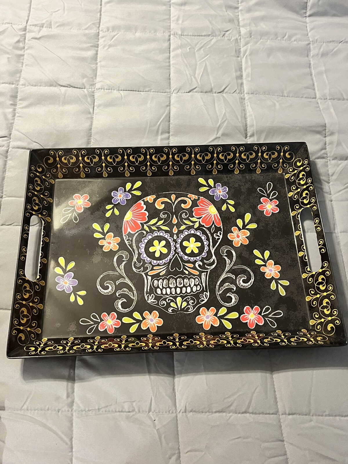 Pier 1 Imports Melamine Skull Dias de Muertos Rectangular serving Tray ...