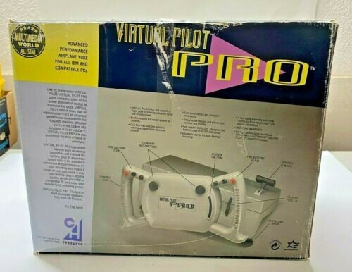 Vintage Virtual Pilot Pro Yoke Flight Simulator PC Controller CH ...