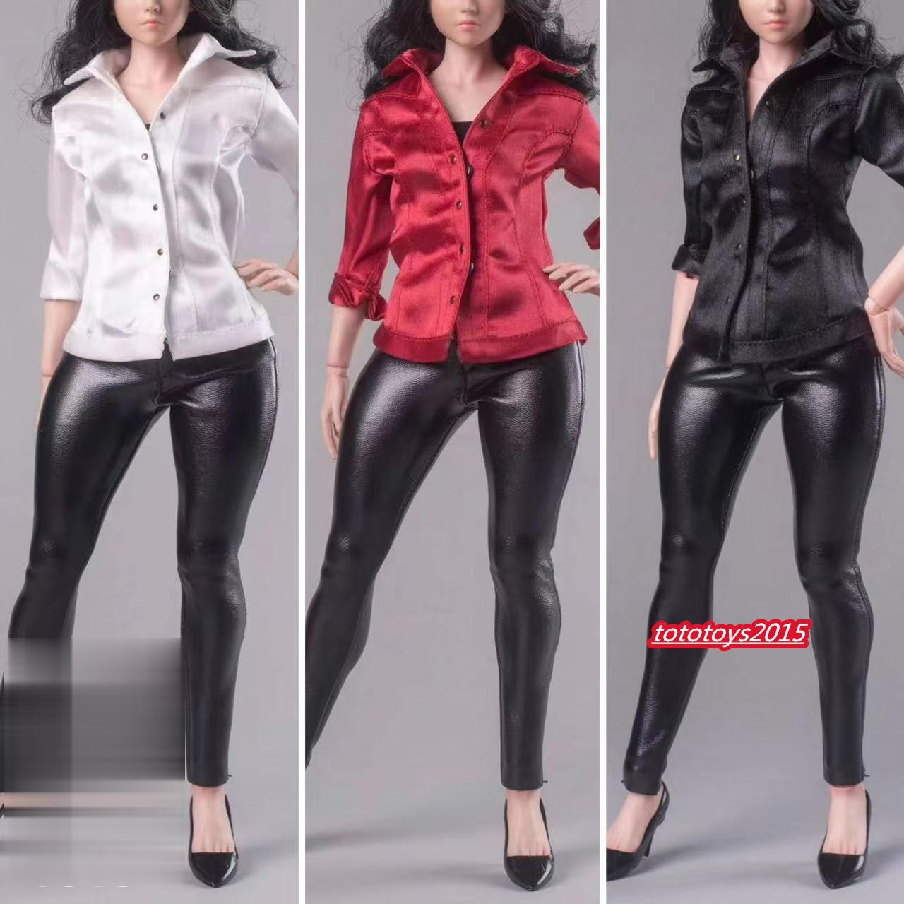 CTC-003 1/6 Wong Shirt Leather Pants Fit 12'' Female AT202 Figure Body ...