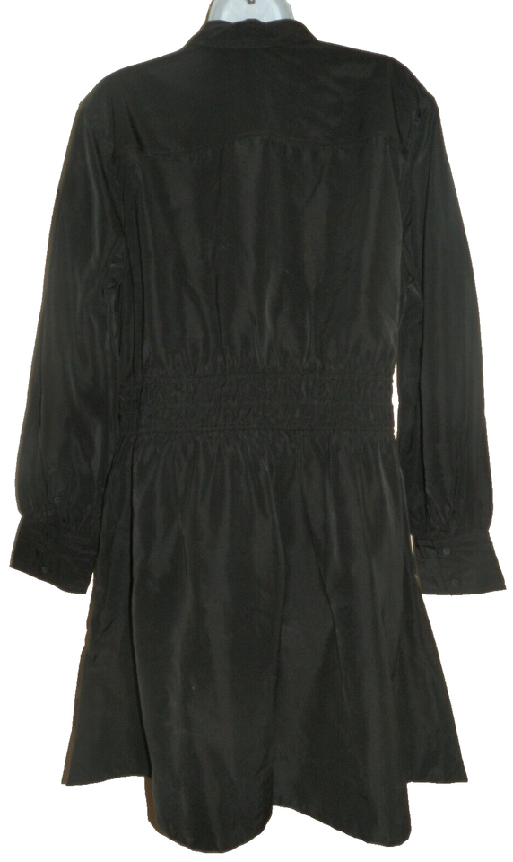 New Womens XL Free Assembly Black Smock Waist Dress Long Sleeves ...