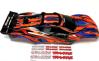 Fits Traxxas RUSTLER 4x4 67076-4 - BODY Shell (ORANGE, blue red Shell ...