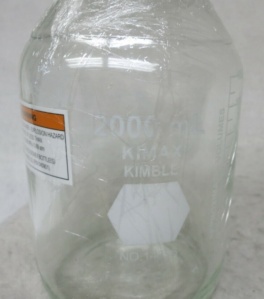 Kimble Kimax Round Glass 2000ml Graduated Media Bottle Gl45 Screw Cap ...