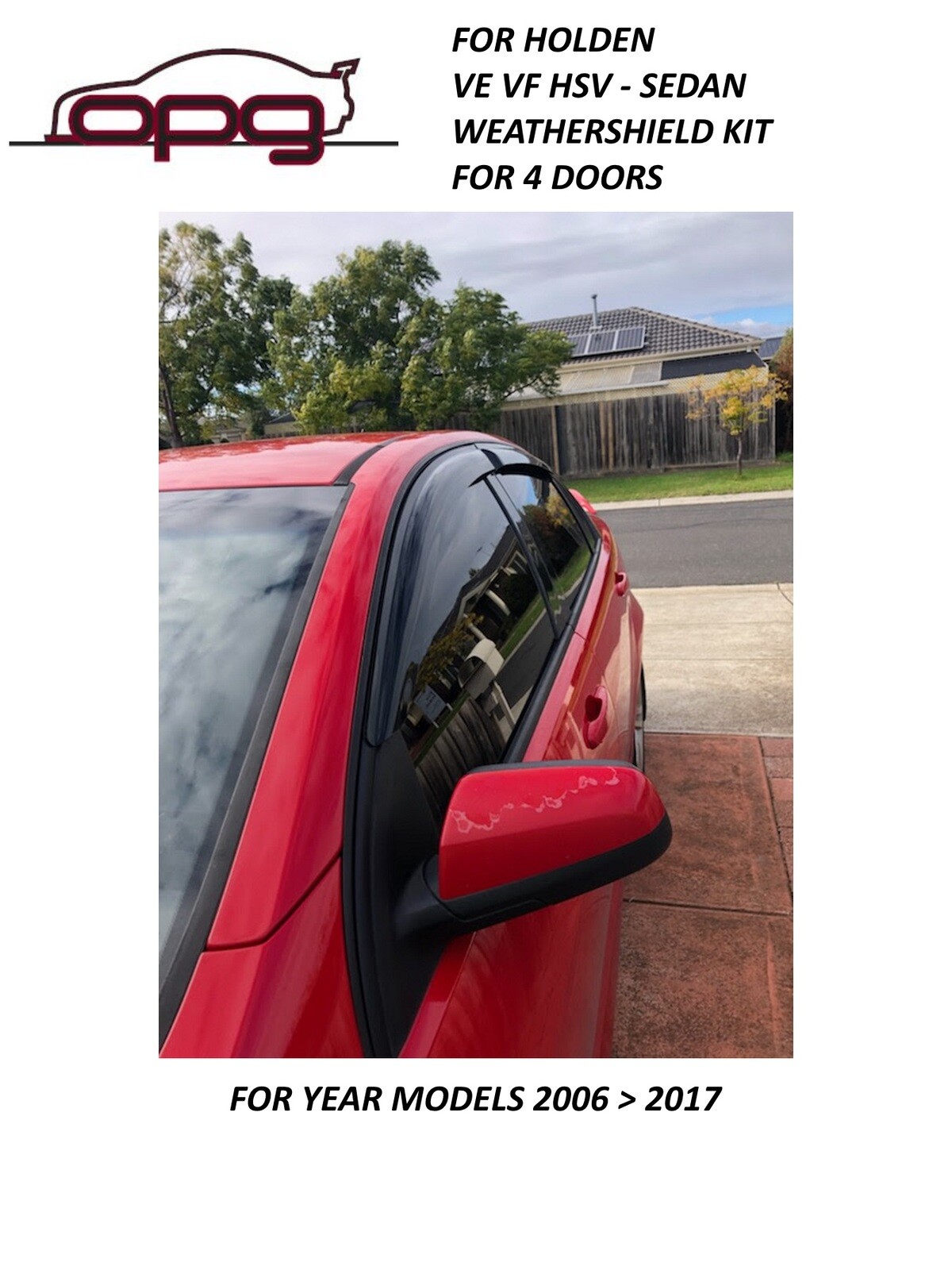 Slimline Weathershield Kit All 4 for HSV VF GENF GENF2 GTS Clubsport R8 ...
