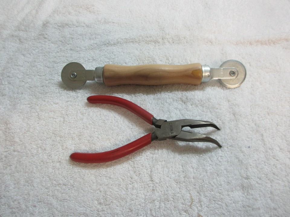 Double Edge Rolling Tool and Curved Needle Nose Pliers ,Vintage | eBay