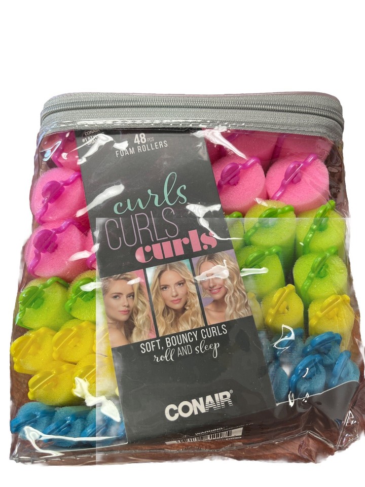 Conair Foam Rollers Soft Bouncy Curls Foam Hair Rollers Roll And Sleep ...
