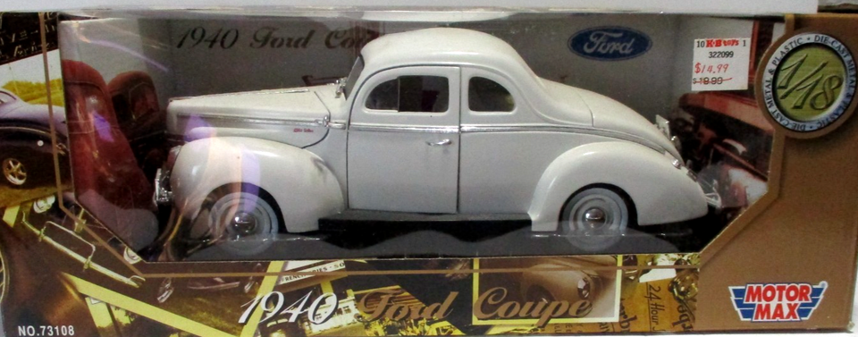 Motor Max 1940 Ford Coupe White 1/18 Diecast 73108, New with good box ...
