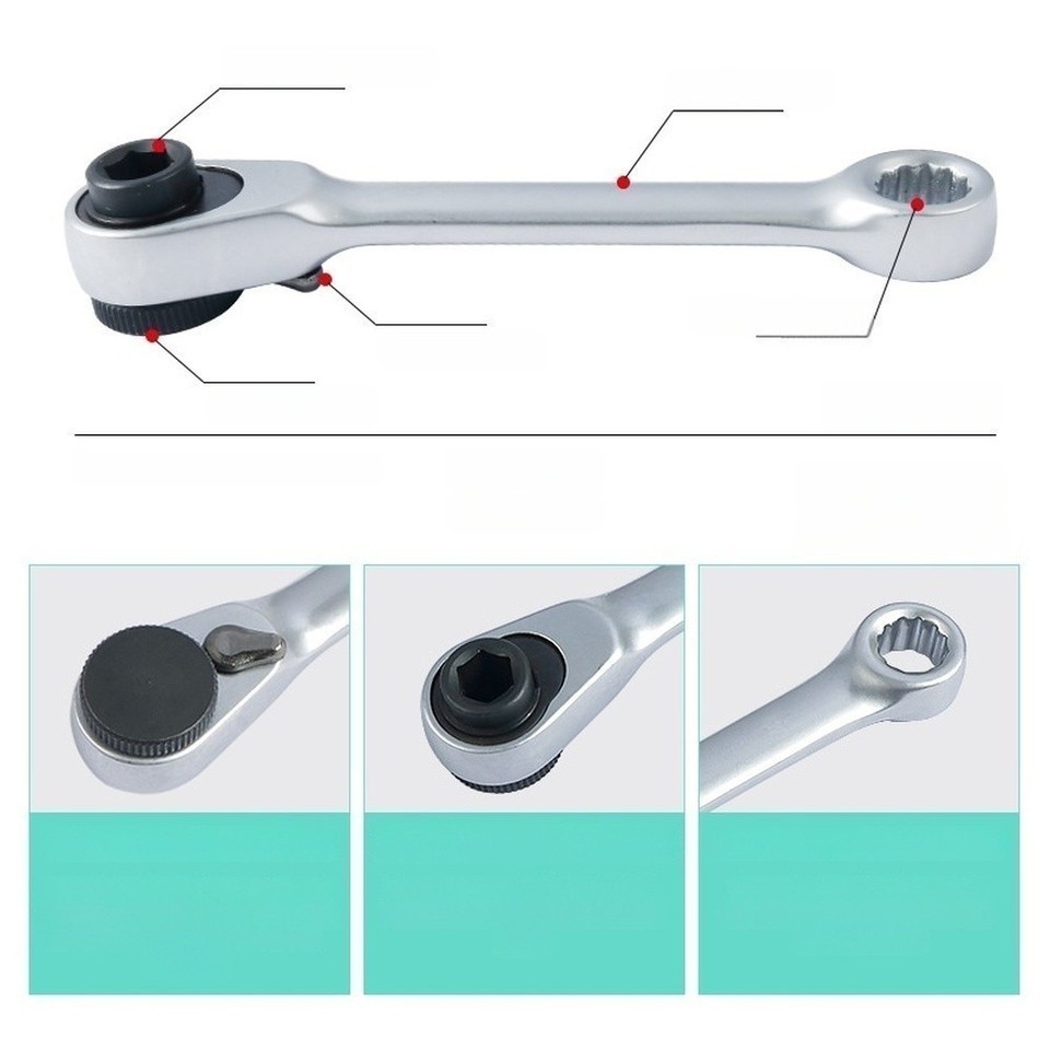 For Tight Spaces Ratchet Screwdriver Reversible Switch 72-Tooth Ratchet ...