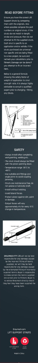 Boot Gas Struts For Holden Commodore VZ Sedan 5.7 i V8 2004-2005 | eBay