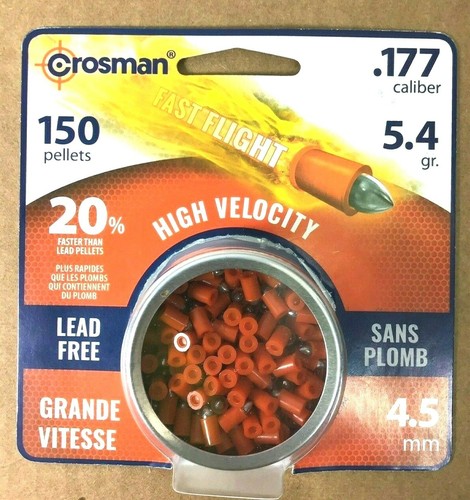 Crosman LF1754 .177-Caliber Lead-Free PowerShot Fast Flight Pellets Tin ...