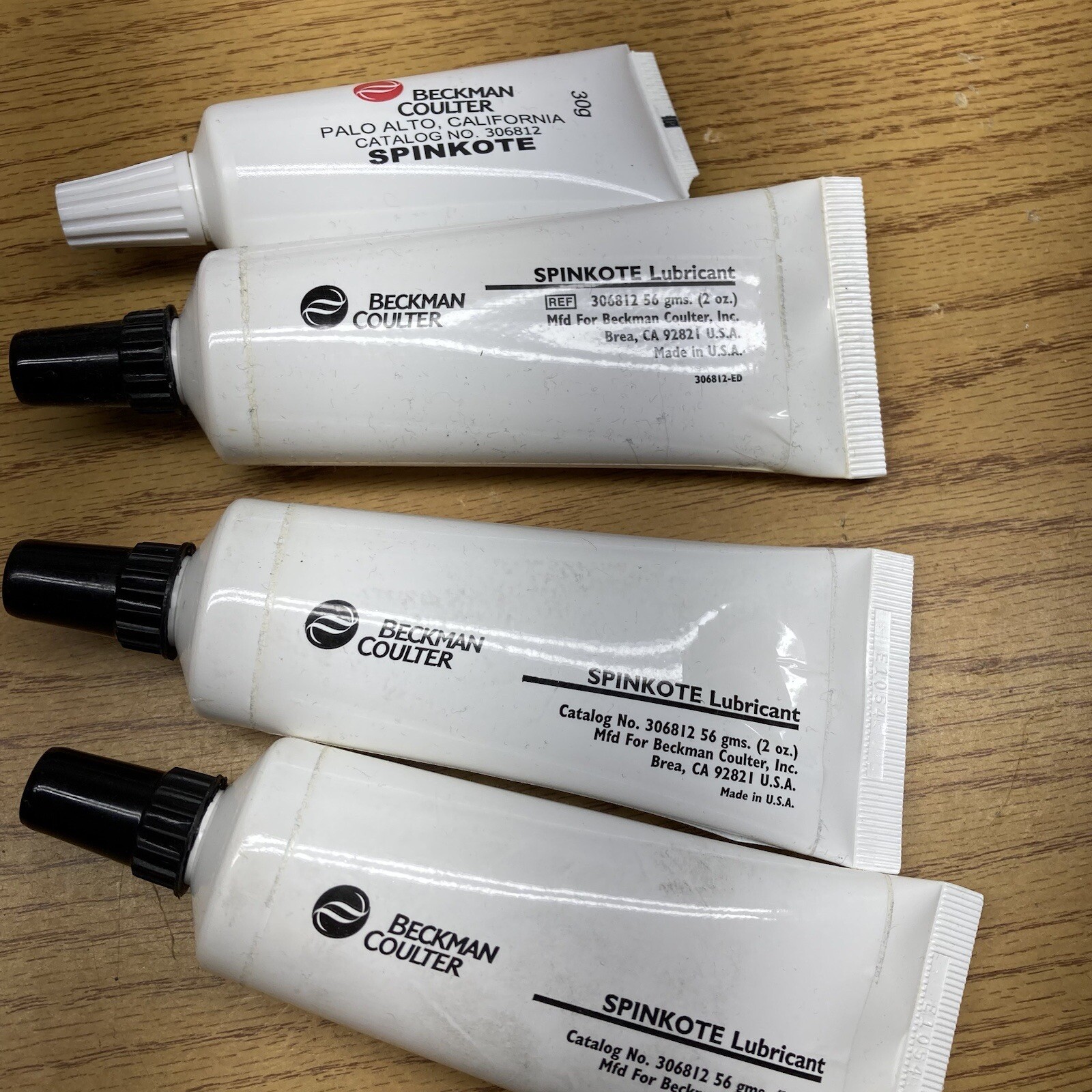 4 Used Tubes of Beckman Coulter Spinkote Lubricant for Metal Threads ...