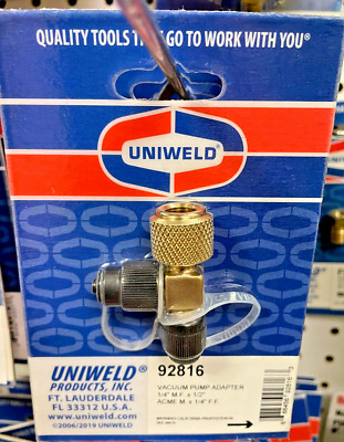 Vacuum Pump/Recovery Tank ADAPTER 12 & 134a Fittings, Uniweld Part ...