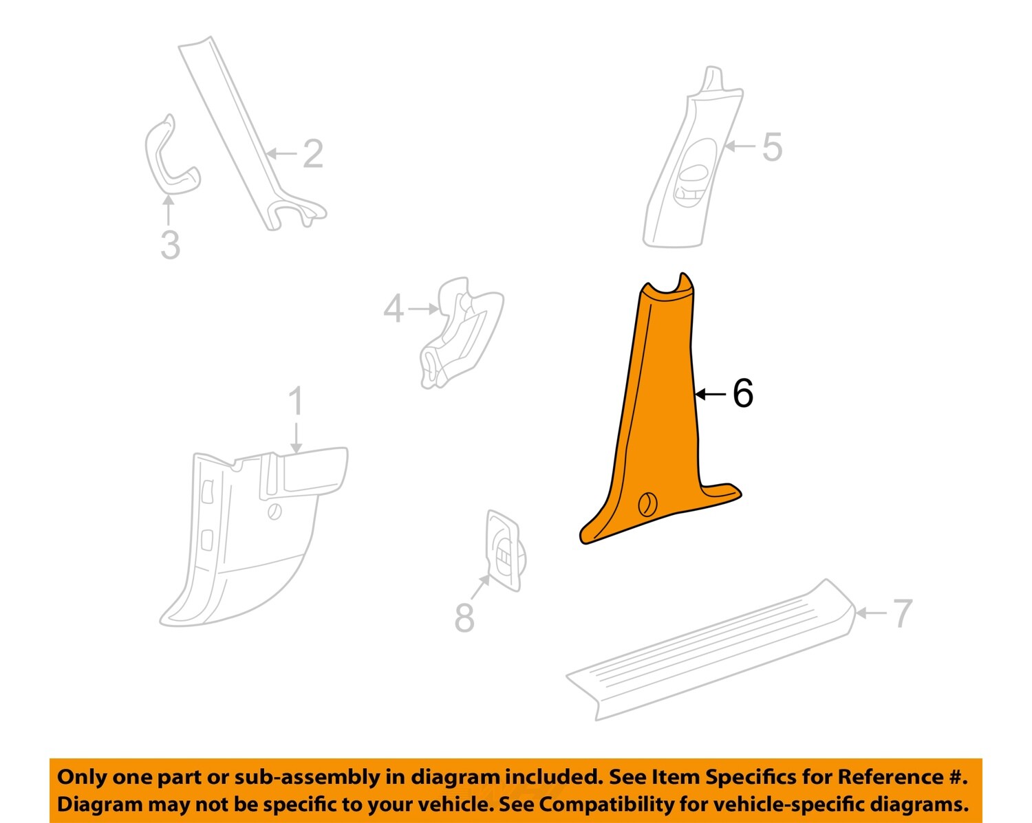FORD OEM 02-05 Mountaineer Interior Trim-Lwr Ctr Plr Trim ...