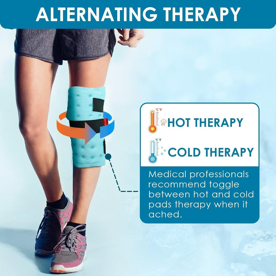 Leg Ice Pack Wraps 2 Pack, Reusable Hot Cold Gel for Pain, Swelling ...