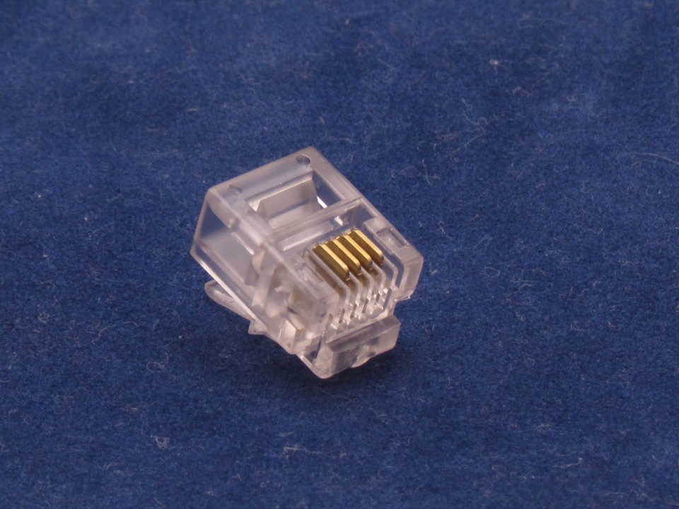 Lot 1000 X PCS CAT3 Phone Connector End RJ11 6P4C Modular Plug ...