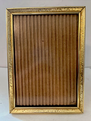 VTG Gold Metal Picture Photo Frame Glass Ornate 5 X 7” Easel Back ...