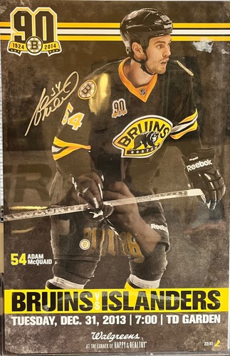 Adam McQuaid Signed Autograph Boston Bruins 11x17 Gameday Roster Poster ...