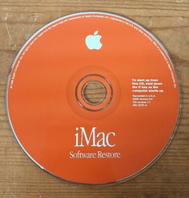 1999 Mac Macintosh iMac Software Restore Install OS 8 8.6 Reboot CD-ROM ...