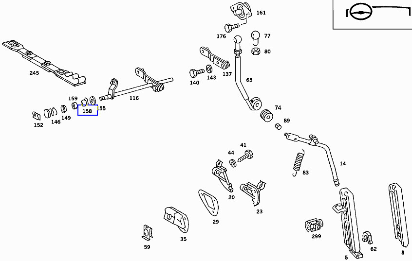 Mercedes Throttle Pedal Linkage Ball Joint Bush Bearing A1263010485 New ...