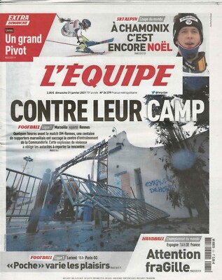 Journal L’ÉQUIPE N°24279 - 31/01/2021 « CONTRE LEUR CAMP » | eBay