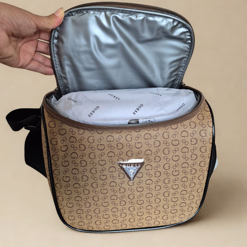 Guess Insulated Lunch Bag Junction Travel Signature Logo, Mocha NWT | eBay