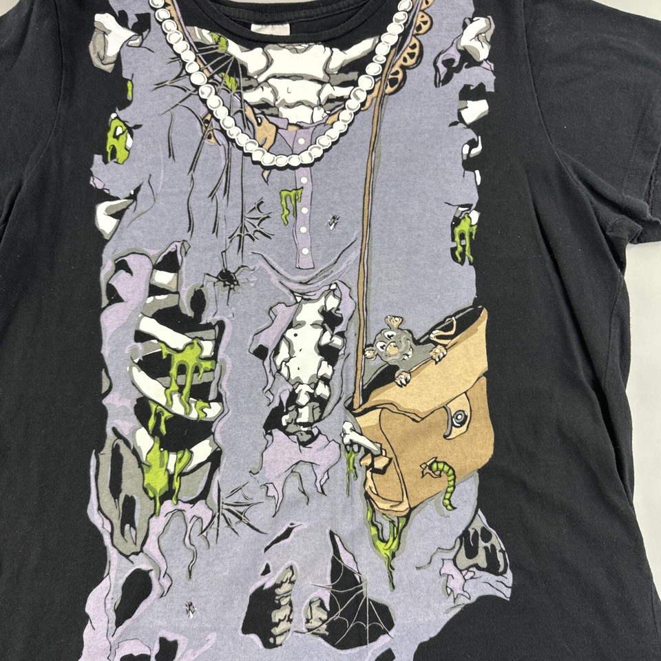 Halloween Shirt Women 2XL Skeleton Shredded Scary Costume Necklace ...