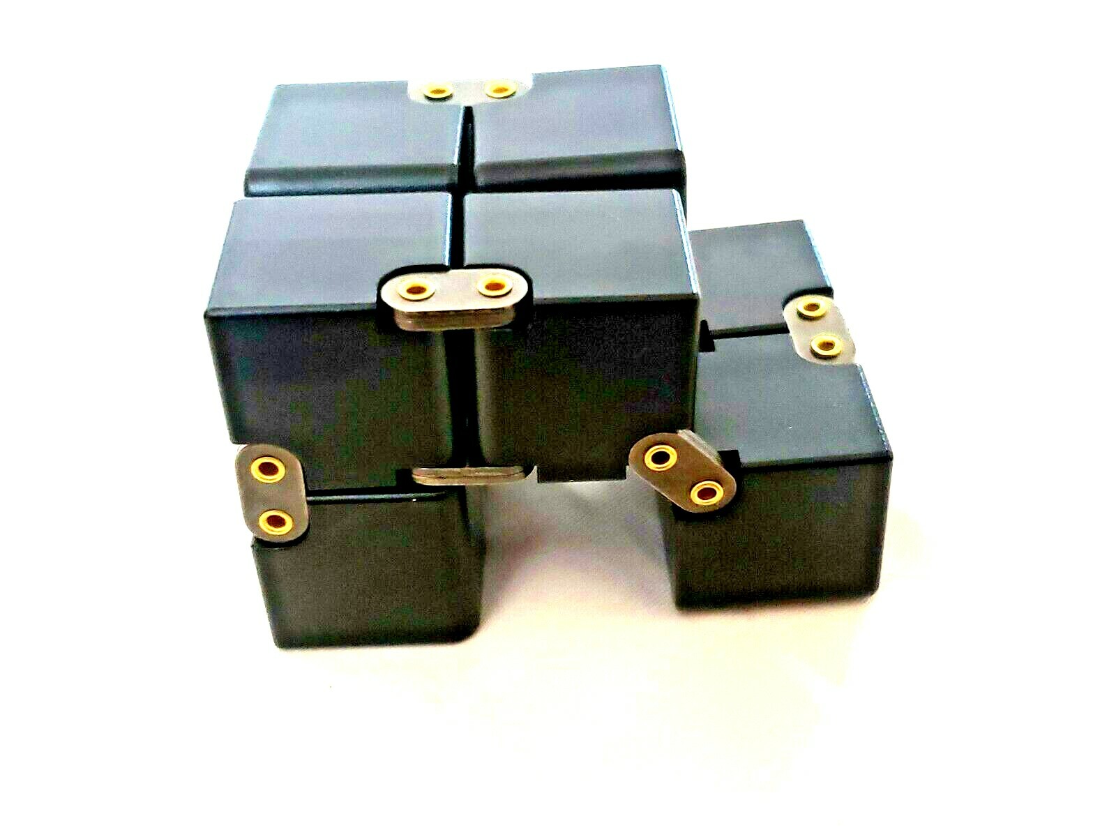 Black Aluminum Infinity Cube Fidget Toy Anxiety Stress ADHD OCD Adults ...