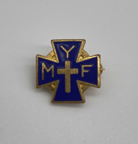MYF Cross Methodist Youth Fellowship Enamel Vintage Screwback Lapel Pin ...