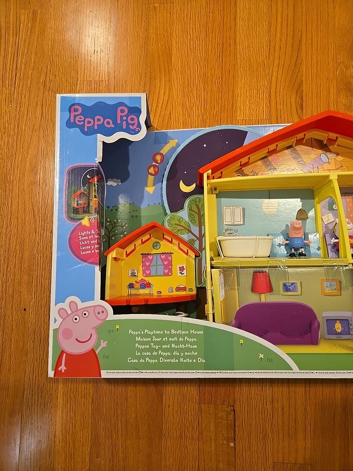 Peppa Pig Peppa's Playtime To Bedtime House 17 pcs NEW SEALED | eBay