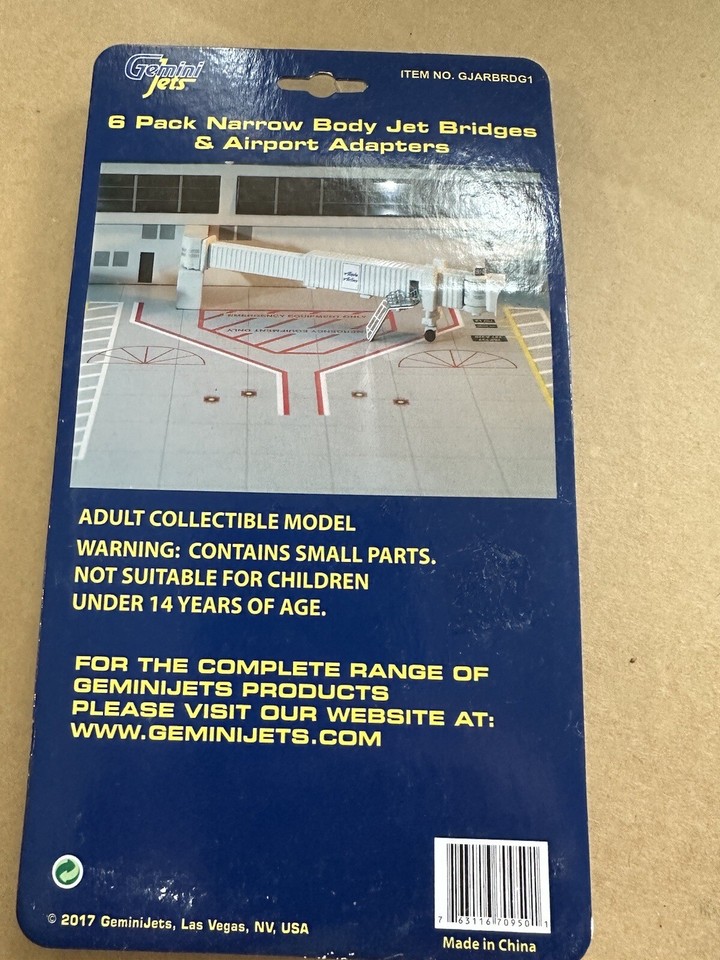 Gemini Jets, Six Pk Narrow Body Jet Bridges & Airport Adapters | eBay