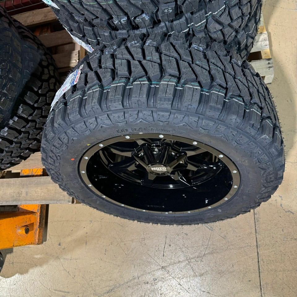 5) 20x10 Moto Metal MO970 Black Wheels 33" RT AT Tires 5x5 Jeep ...