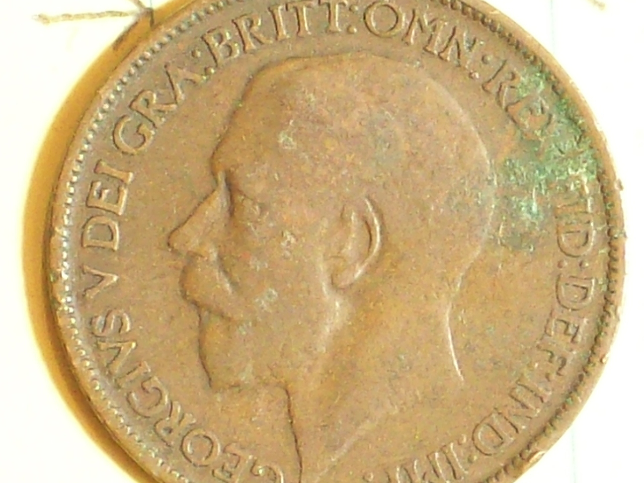 COIN GREAT BRITAIN 1924 HALF PENNY GEORGIUS V DEF GRAS BRITT: OMN: REX ...