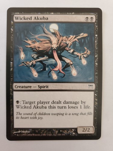 MTG Magic The Gathering Card Wicked Akuba Creature Spirit Black ...