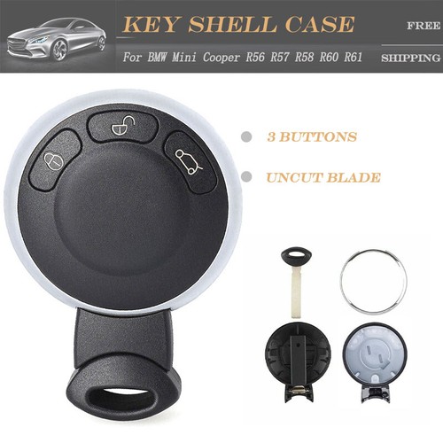 Smart Remote Key Shell Case FOB 3Button Fits BMW Mini Cooper R56 R57 ...
