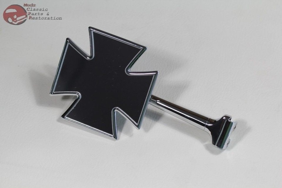 Outside Rear View Maltese Cross 4" Peep Mirror Straight Arm Hot Rat Rod ...