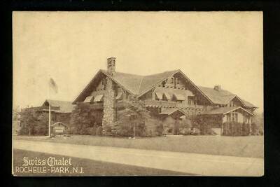 New Jersey NJ postcard Rochelle Park, Swiss Chalet Restaurant FOLD CARD ...