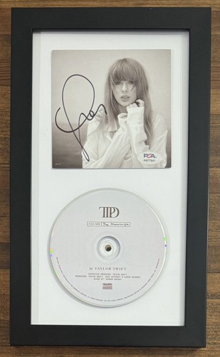 FRAMED TAYLOR SWIFT SIGNED AUTOGRAPHED TTPD TORTURED POETS PHOTO CD PSA ...