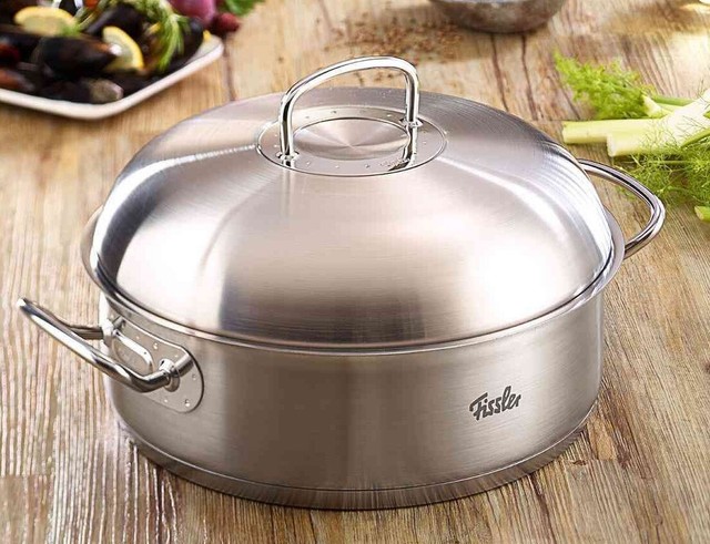 Fissler Fiss-08437328001 Round Roaster With Domed Lid 12" Silver for ...