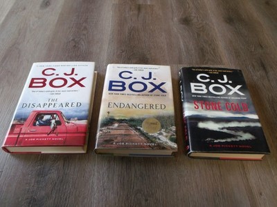 LOT OF 3 C.J. BOX HARDBACK BOOKS STONE COLD THE DISAPPEARED ENDANGERED ...